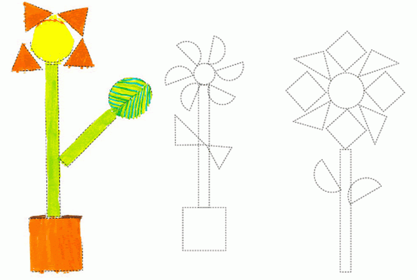 Activité pour la classe : Des fleurs en formes géométriques